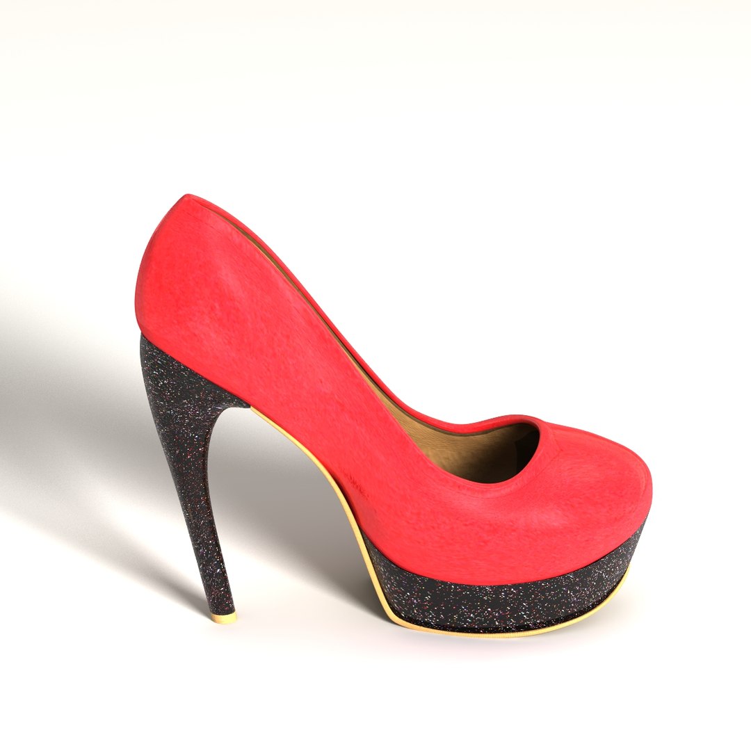 3d Designer Heel Shoes Fashion Model