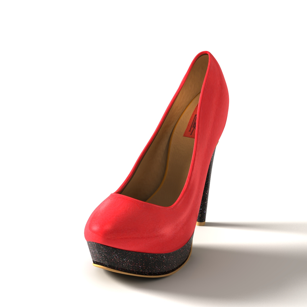 3d Designer Heel Shoes Fashion Model