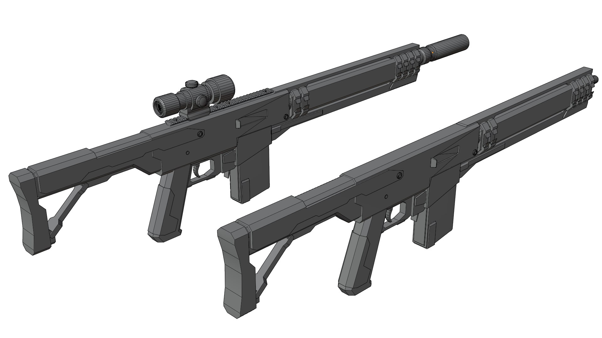 Silent Kill Sci-Fi Tactical Sniper Rifle 3D Model - TurboSquid 2429207