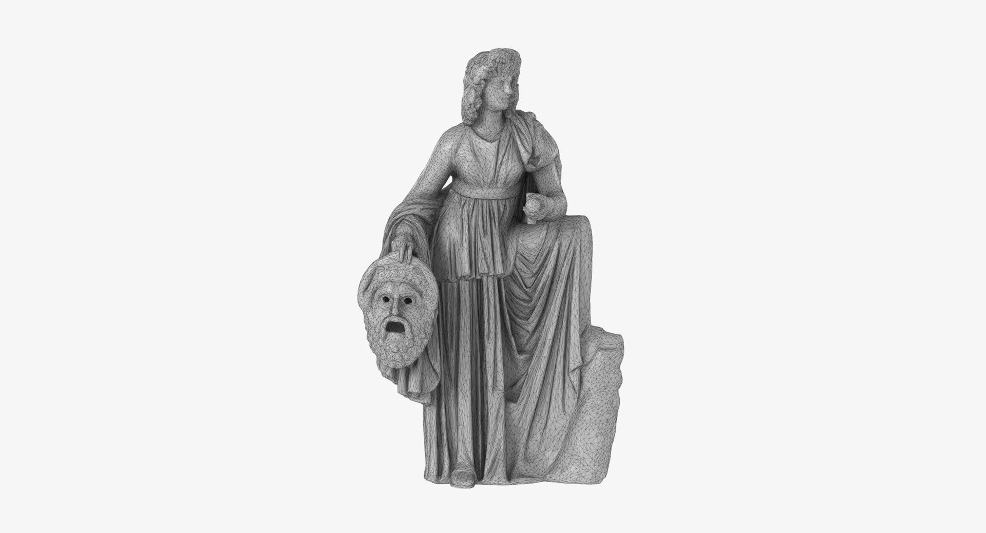 3D Model Muse Tragedy Melpomene Statue - TurboSquid 2269554