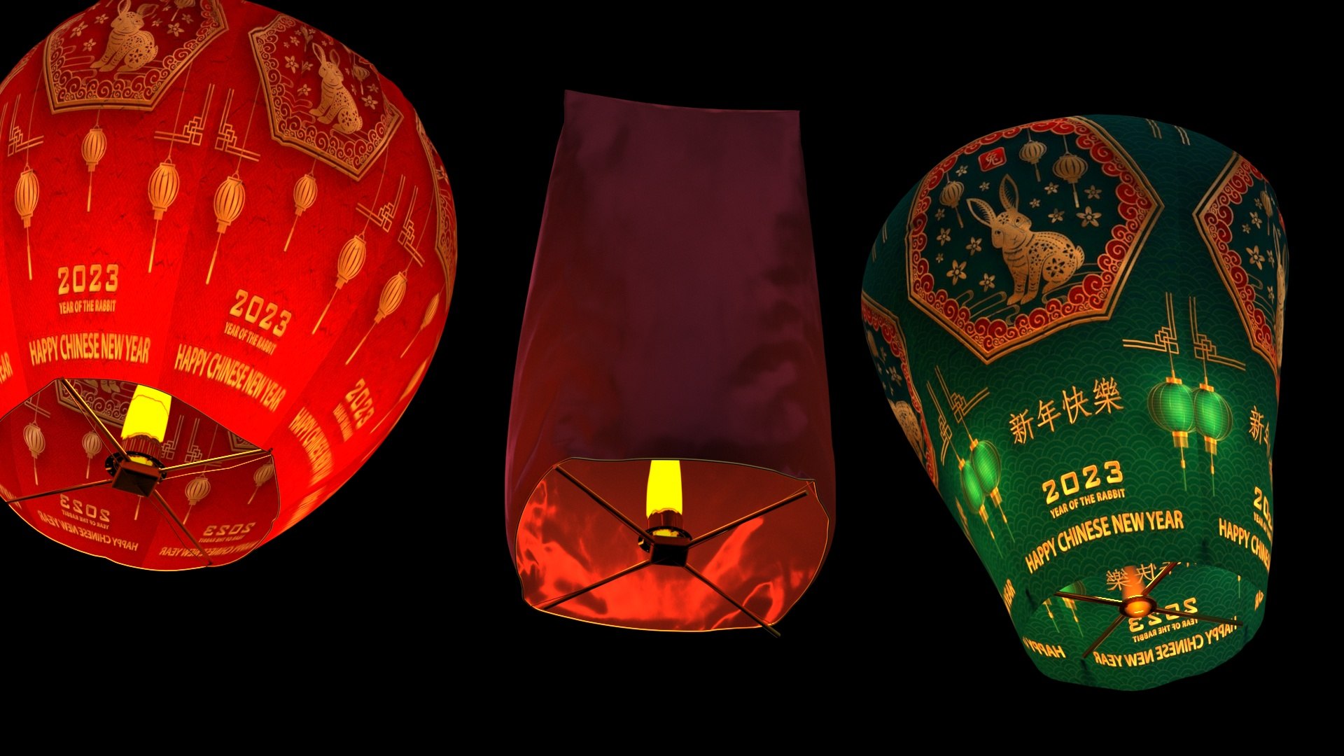 3D Model Chinese Sky Lantern - TurboSquid 2009818
