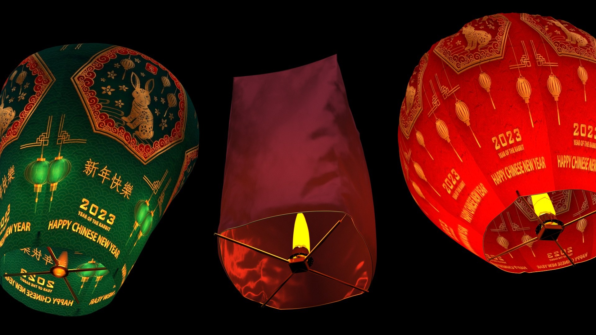 3D Model Chinese Sky Lantern - TurboSquid 2009818
