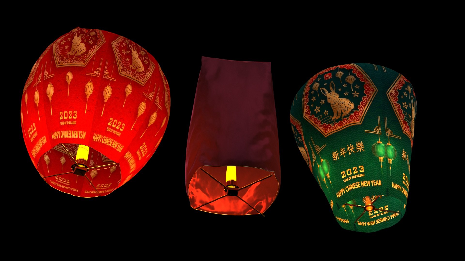 3D Model Chinese Sky Lantern - TurboSquid 2009818