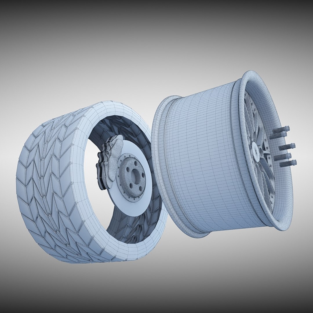 3d model of rm racing sports wheel tire