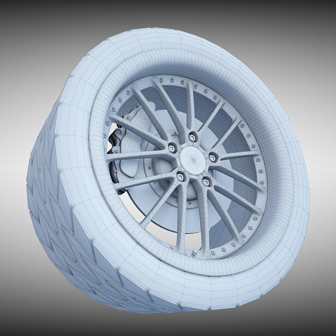 3d model of rm racing sports wheel tire