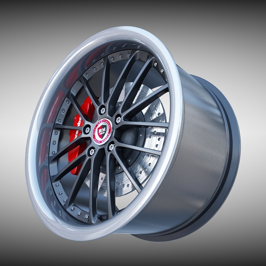 3d model of rm racing sports wheel tire