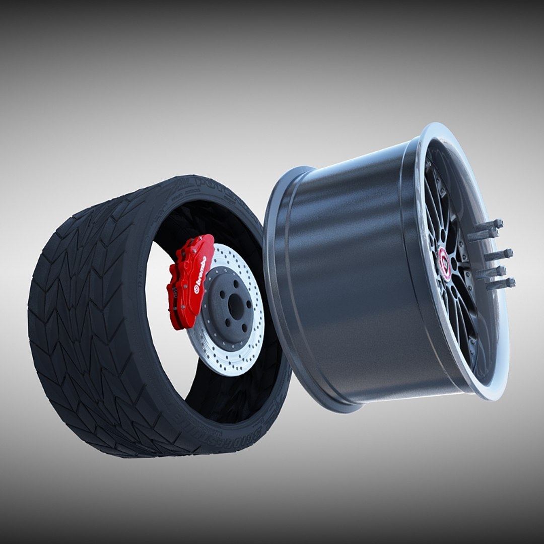 3d model of rm racing sports wheel tire