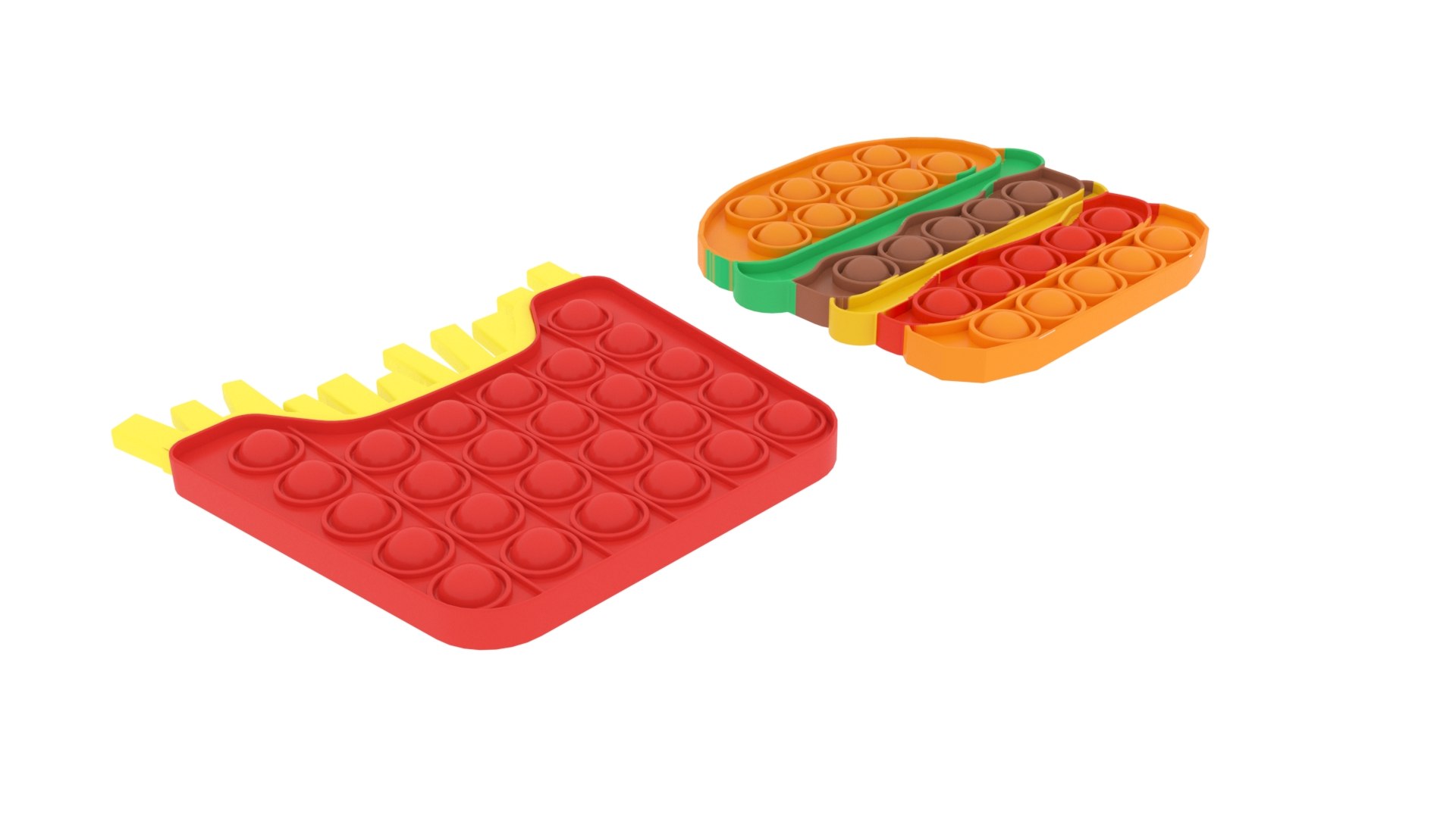 3D Fast Food Pop It Fidget Toys Set - TurboSquid 1764316