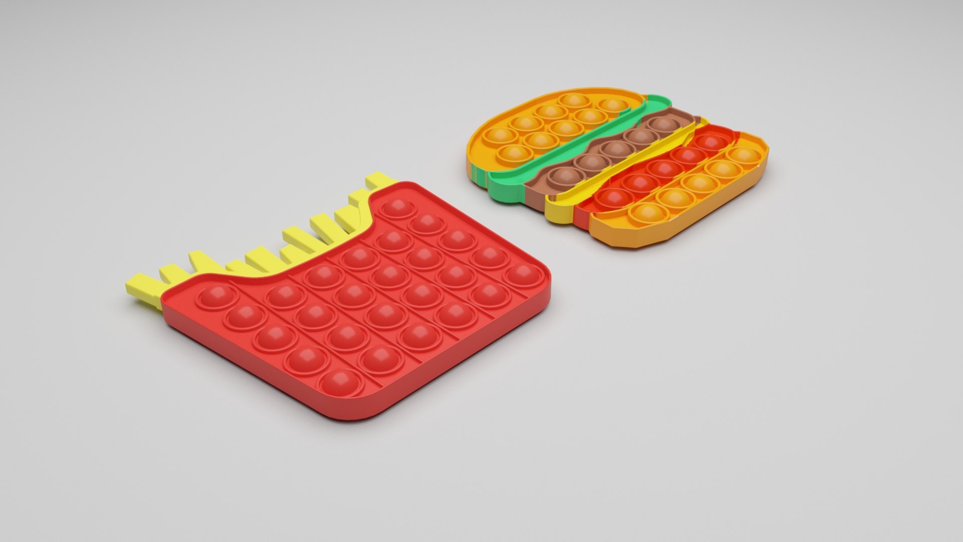 3D Fast Food Pop It Fidget Toys Set - TurboSquid 1764316