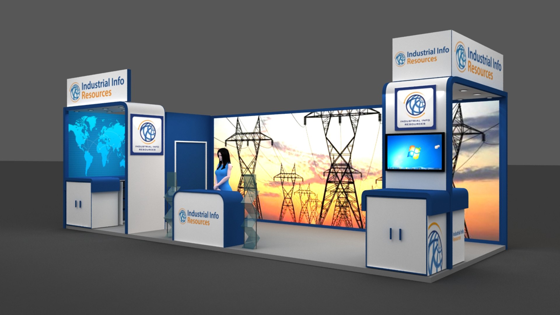 2 Side Open Stand 3D - TurboSquid 1988791