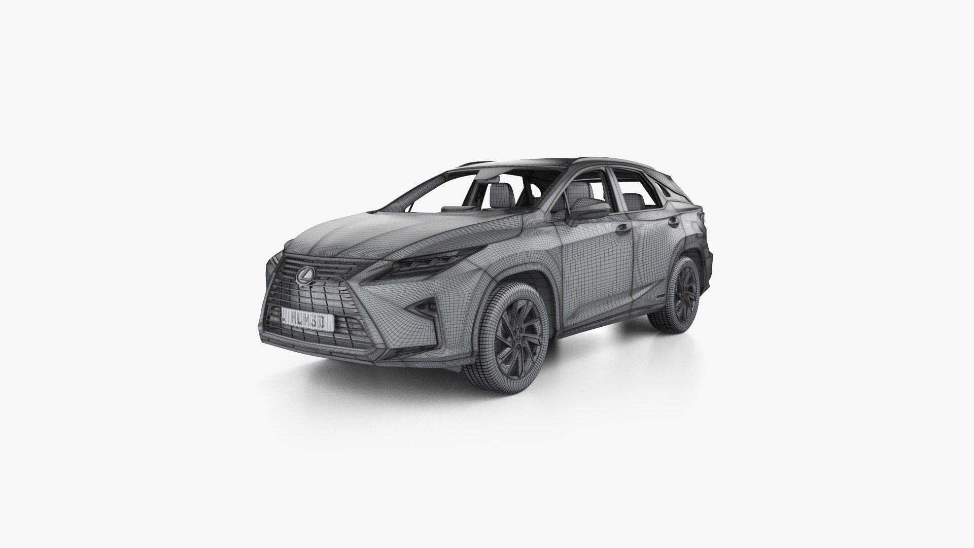 Lexus RX hybrid with HQ interior 2016 3D model - TurboSquid 2109292