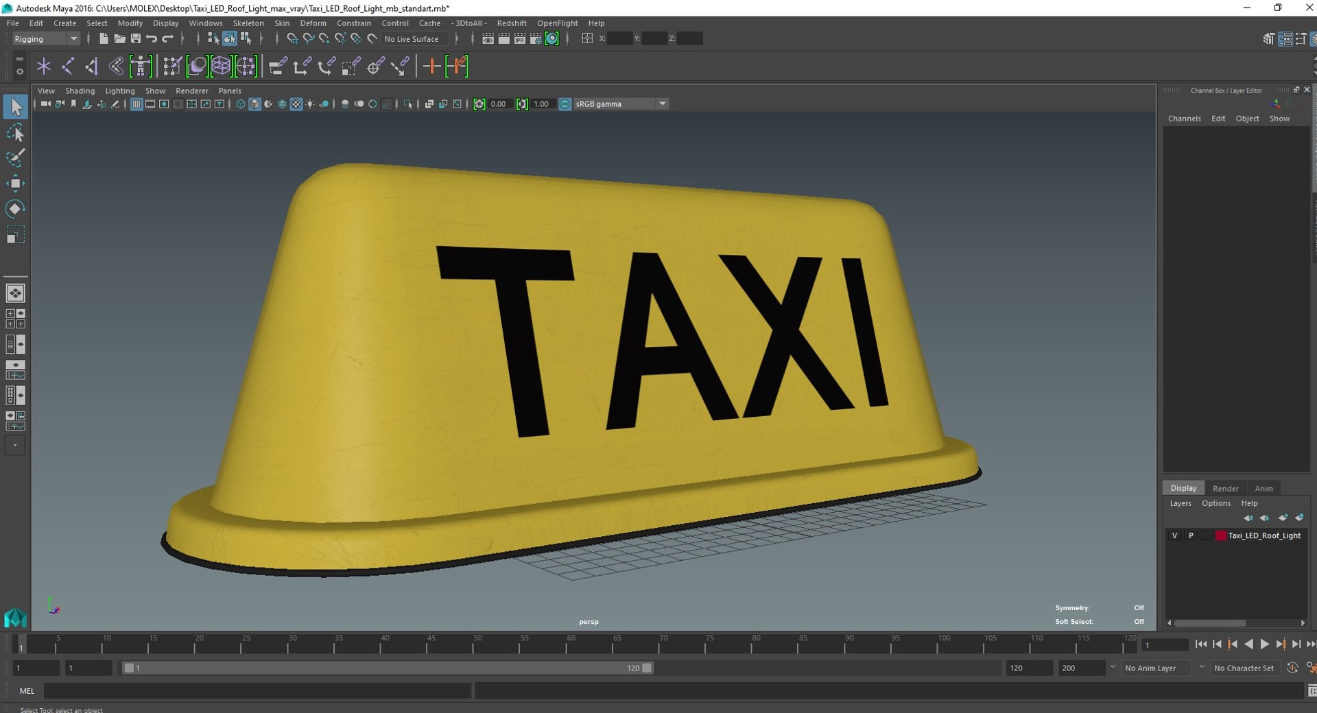 3D Model Taxi LED Roof Light - TurboSquid 2134096