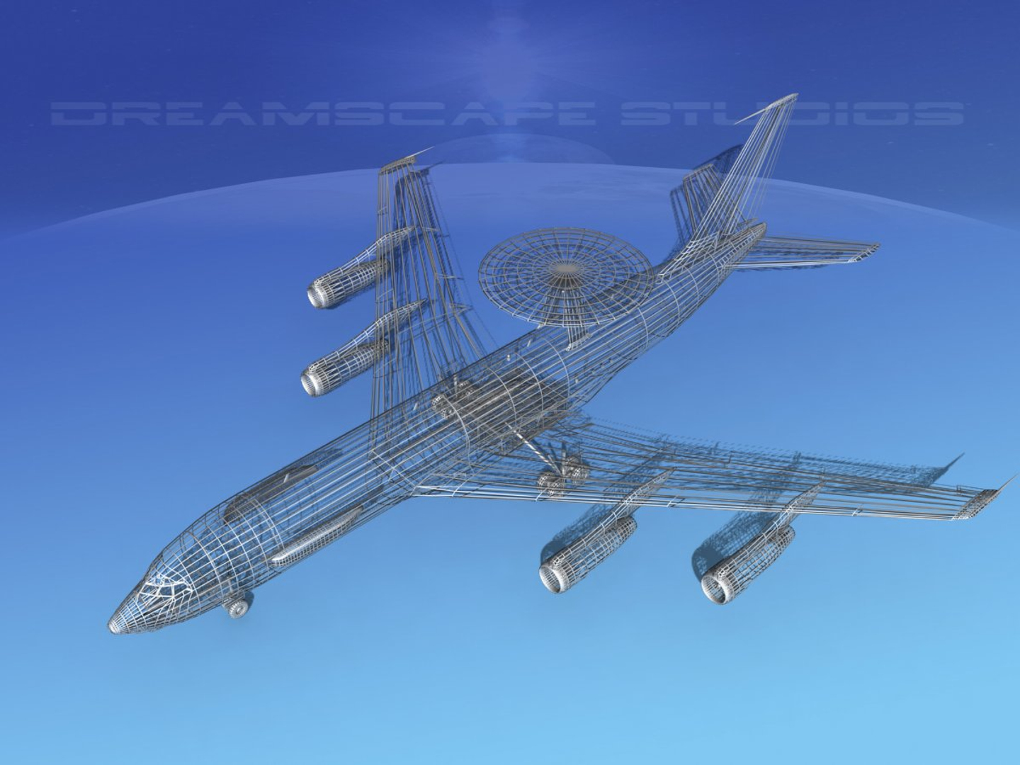 boeing e-3 sentry 3d model