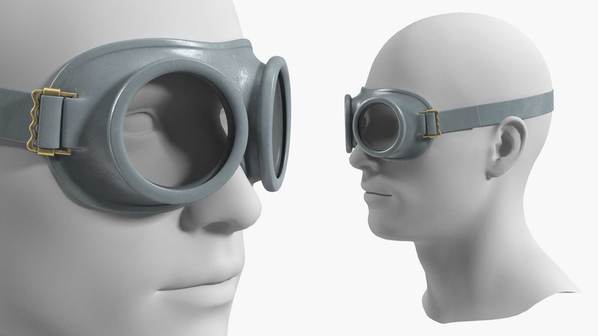 3D Round Army Goggles Gray On Mannequin Head - TurboSquid 2212196