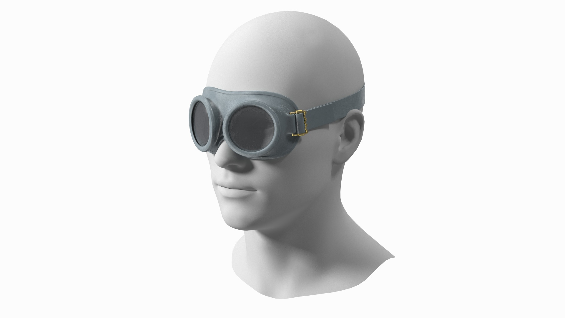 3D Round Army Goggles Gray On Mannequin Head - TurboSquid 2212196