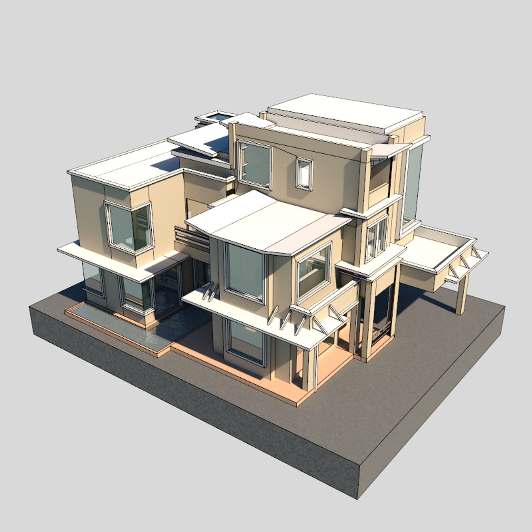 3d Model Modern Bungalow