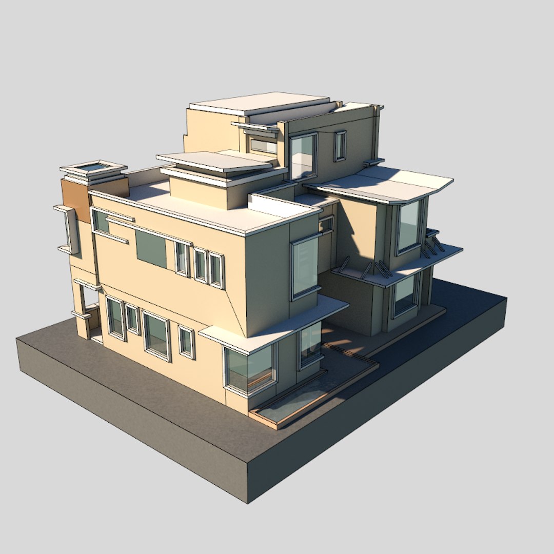 3d Model Modern Bungalow