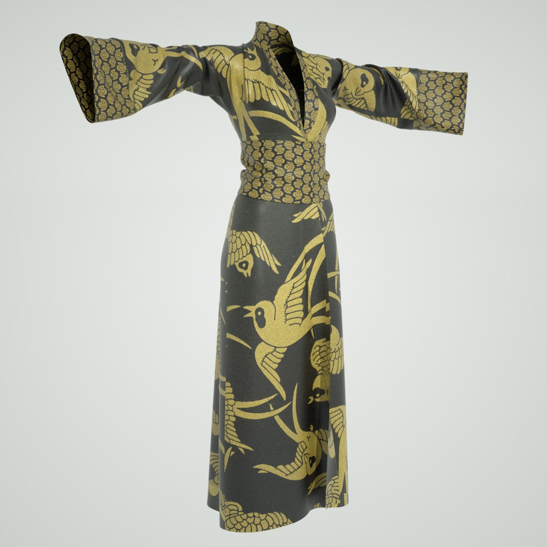 3d Model Cloth Japanese Kimono