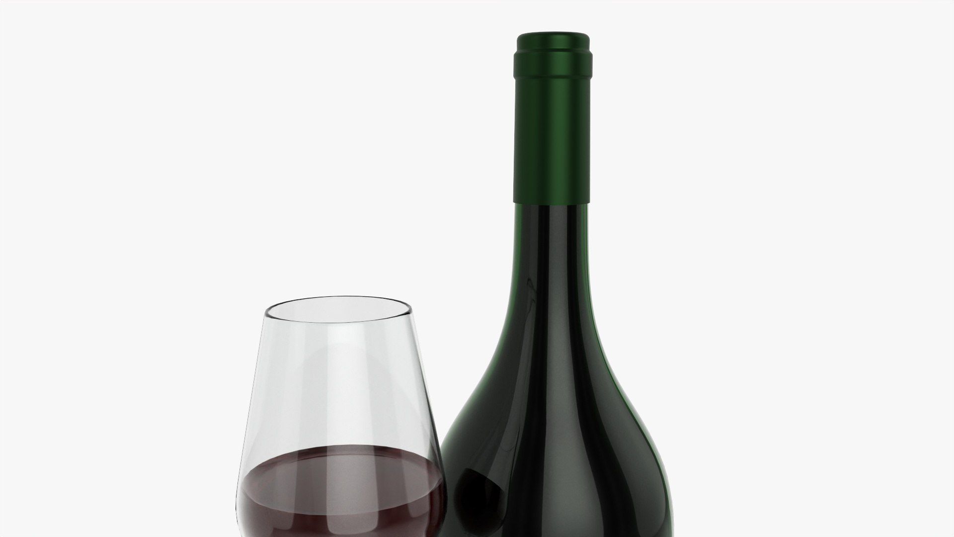 3D model Wine bottle mockup 12 with glass - TurboSquid 1742332