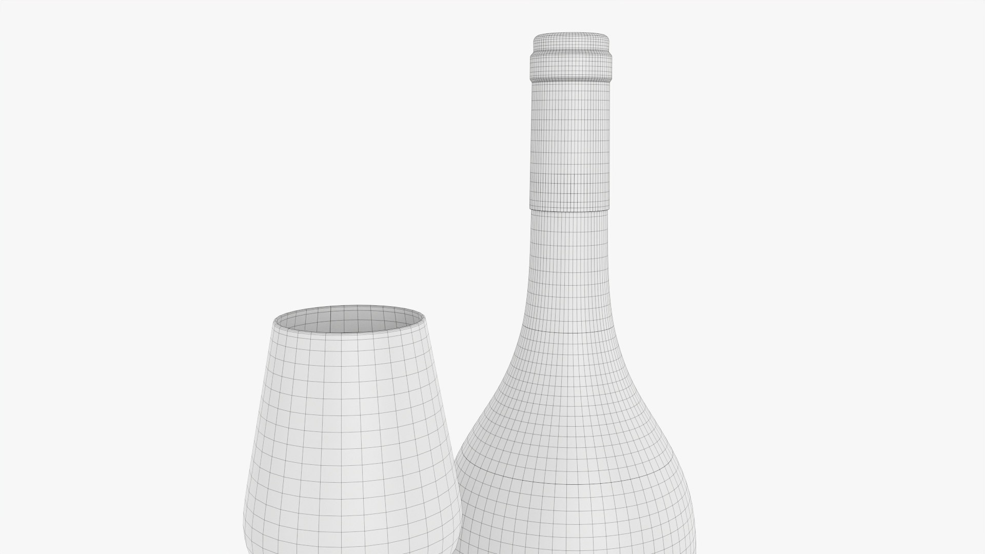 3D model Wine bottle mockup 12 with glass - TurboSquid 1742332