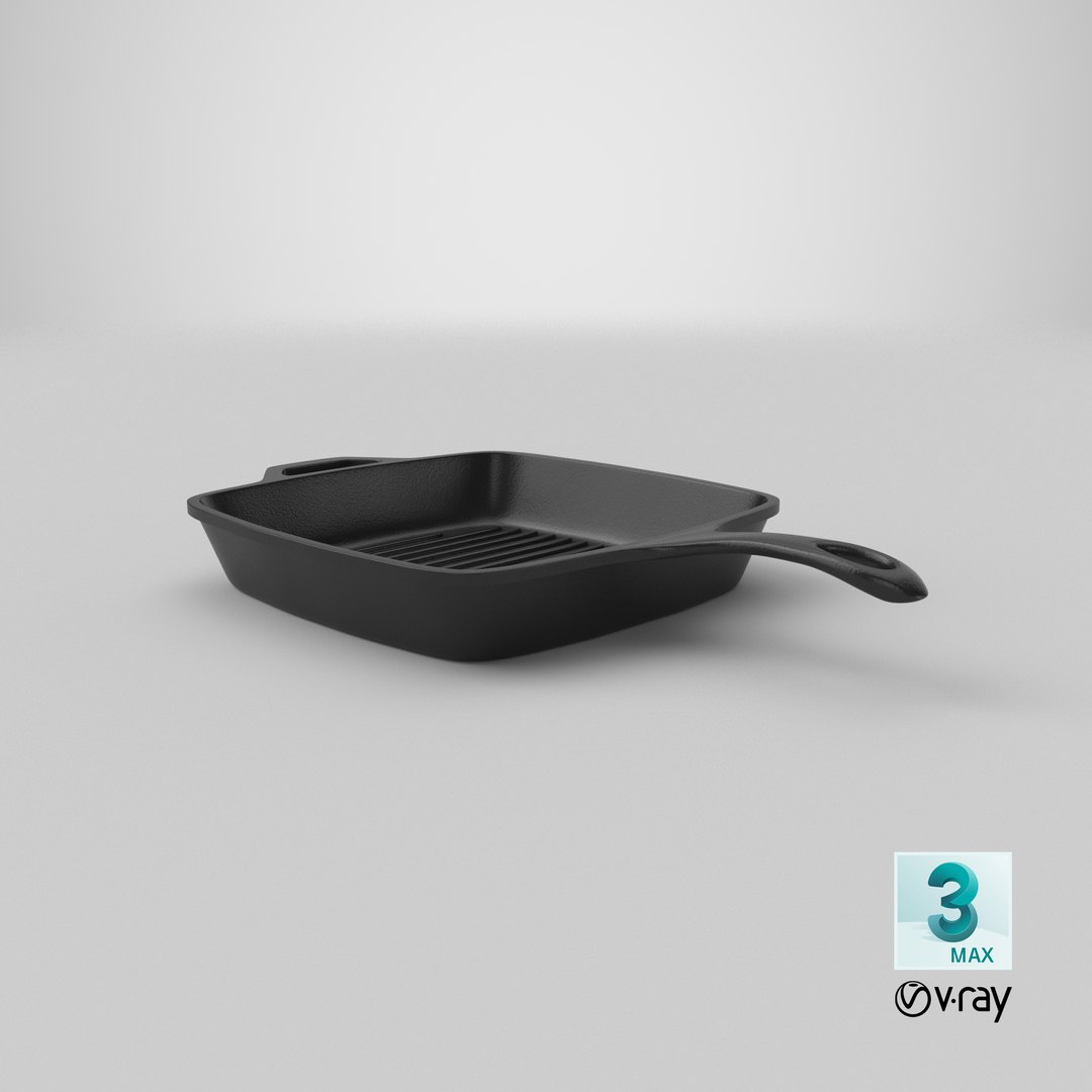Iron Square Pan 3D Model - TurboSquid 1959001