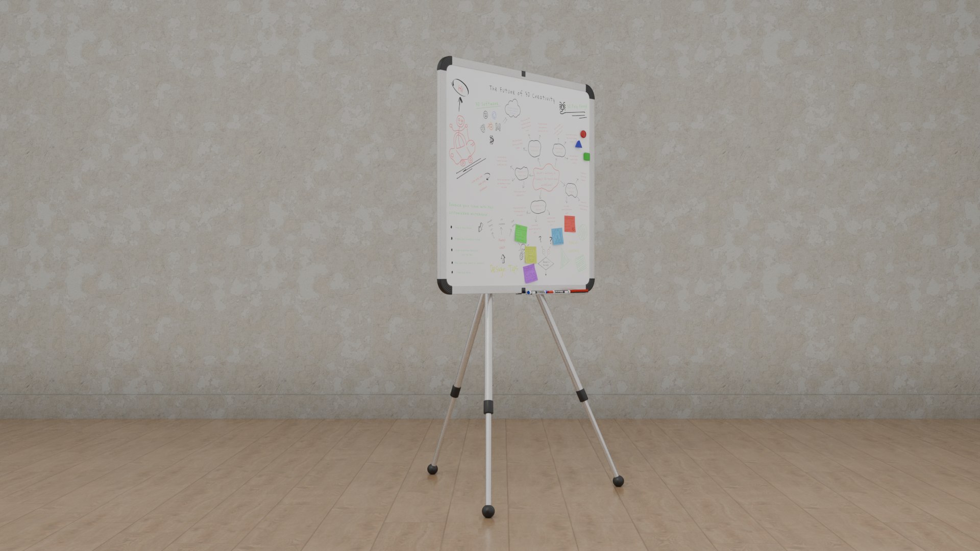 3D Customizable Metal Whiteboard With Stand - Square Writing Board ...
