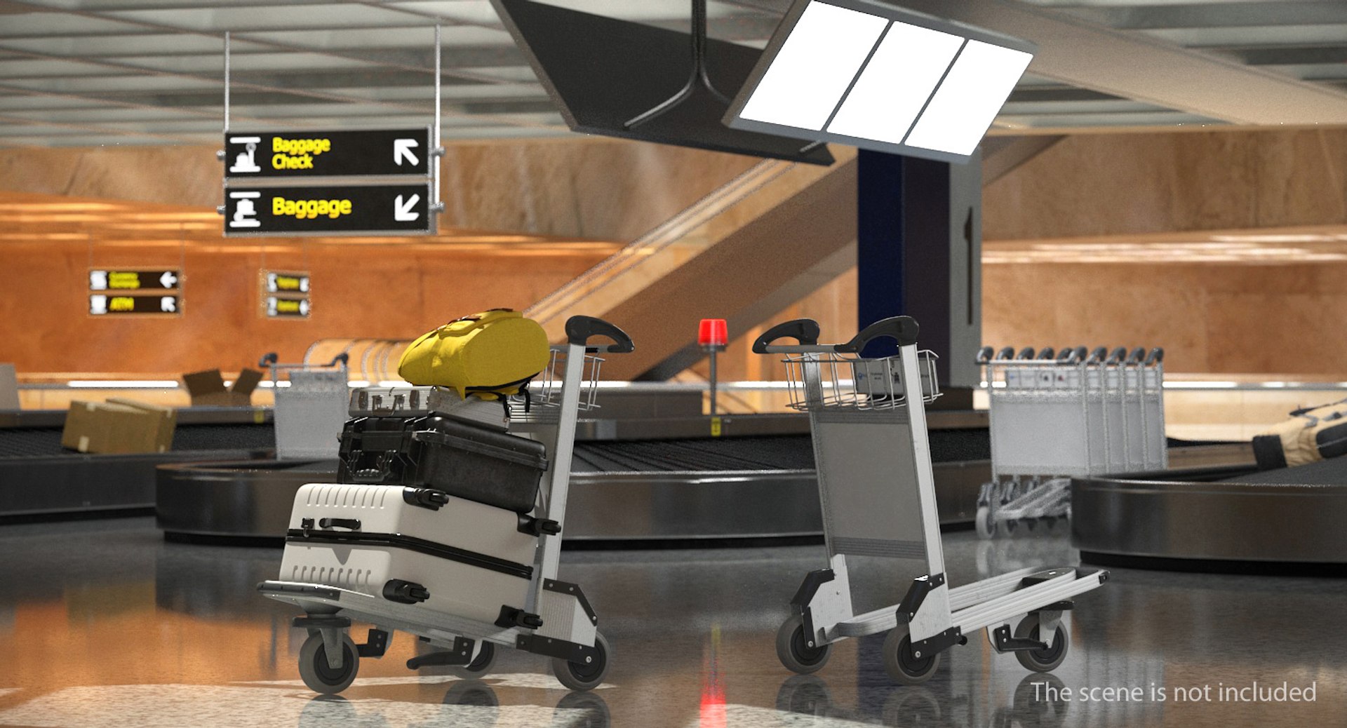 3D Baggage Airport Luggage Trolley - TurboSquid 1332740