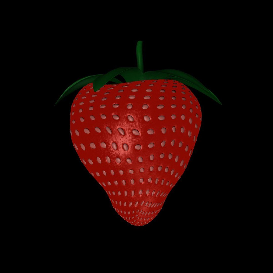 3d Strawberry Berry Model