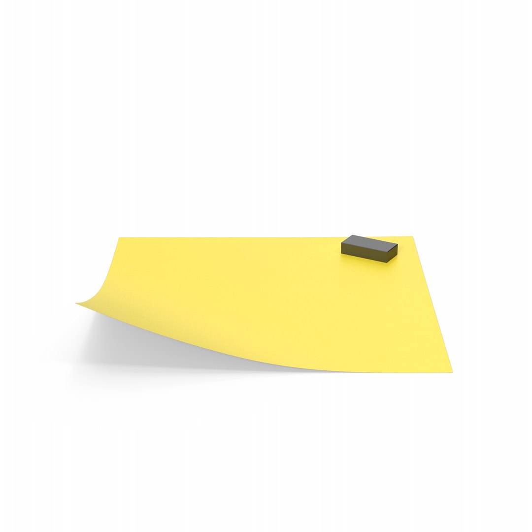 Sticky Note With Magnet Model - TurboSquid 2100541