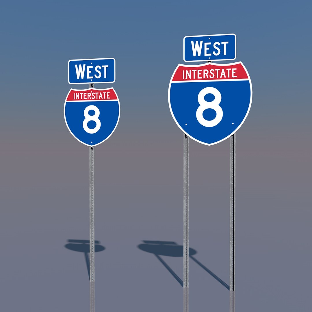 3d interstate 8 signs california model