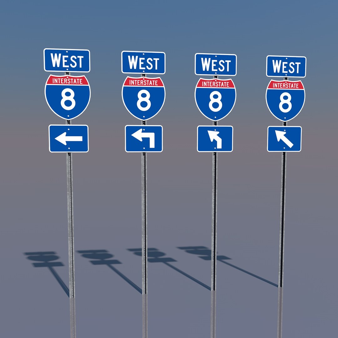 3d interstate 8 signs california model