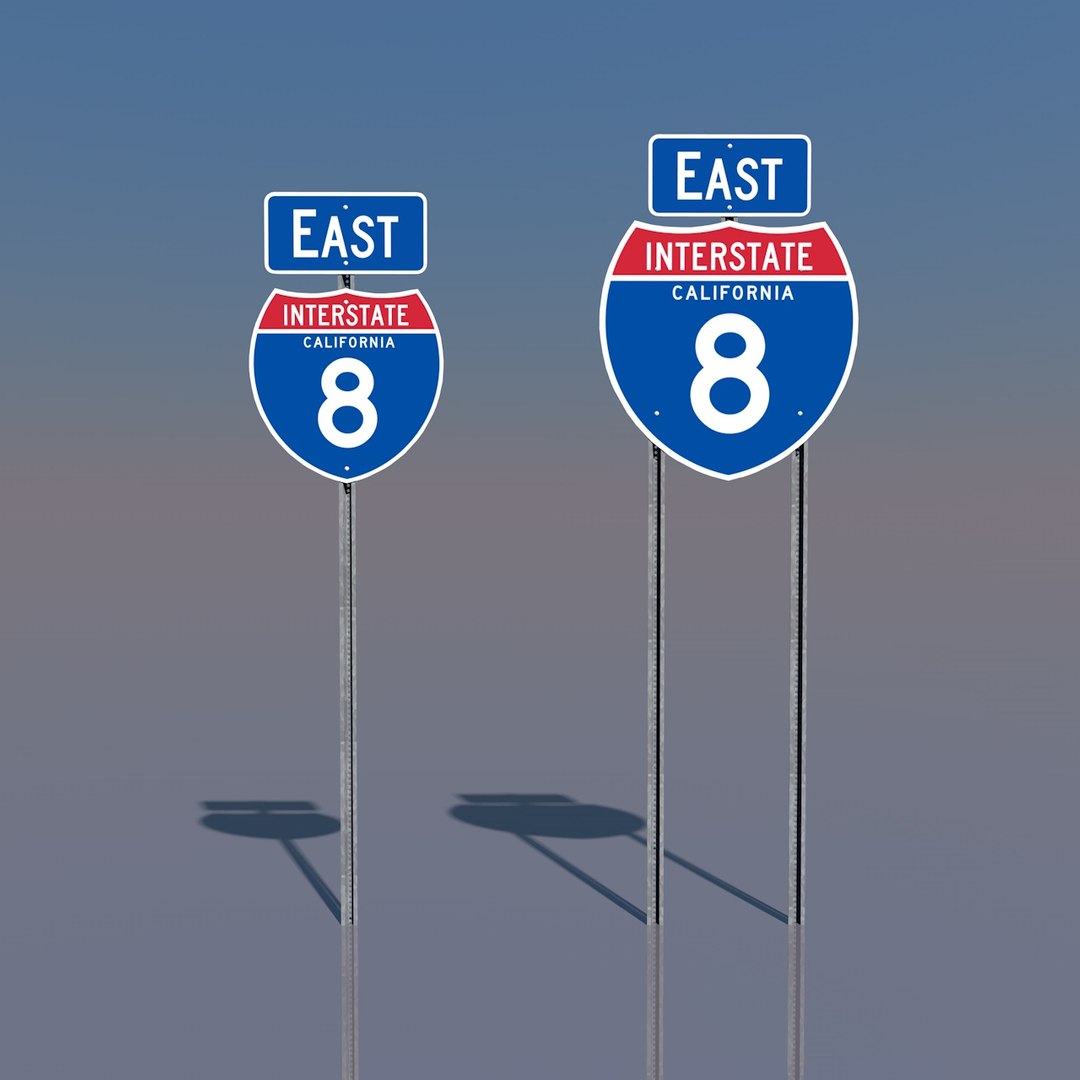 3d interstate 8 signs california model