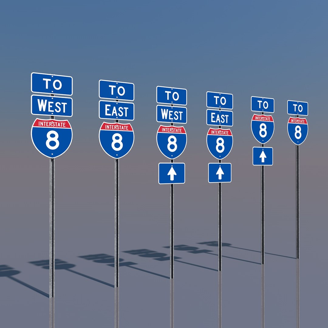 3d interstate 8 signs california model