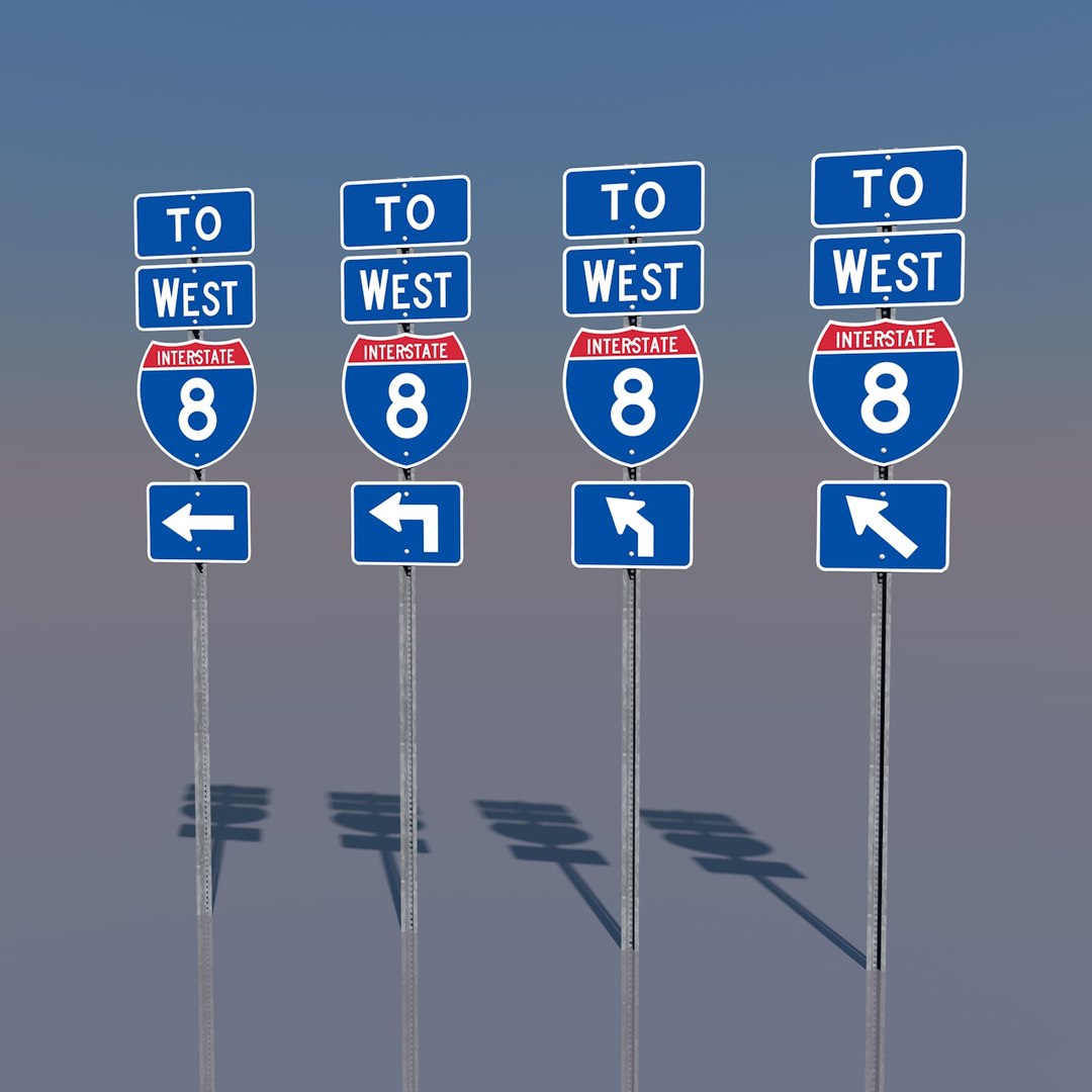 3d interstate 8 signs california model