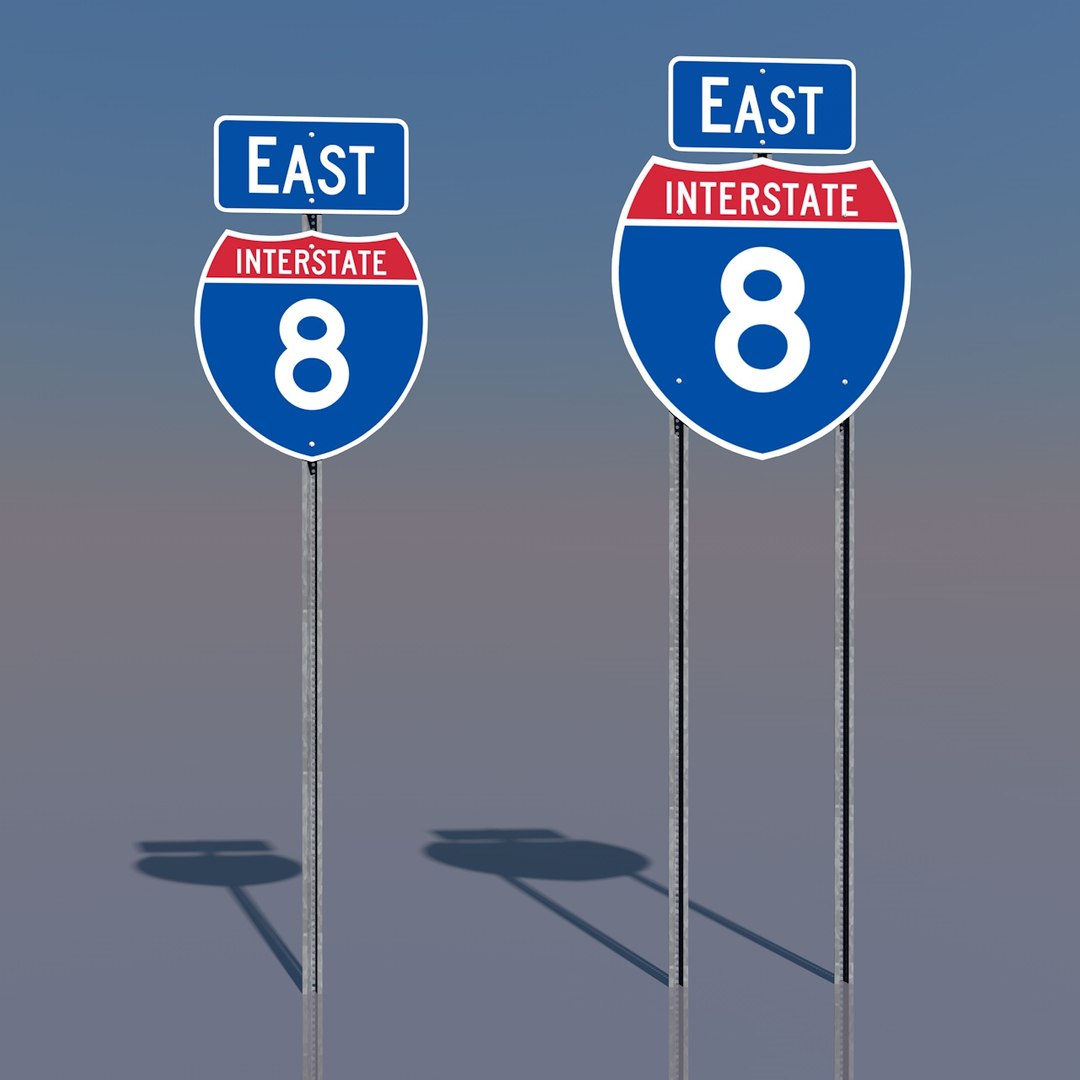 3d interstate 8 signs california model