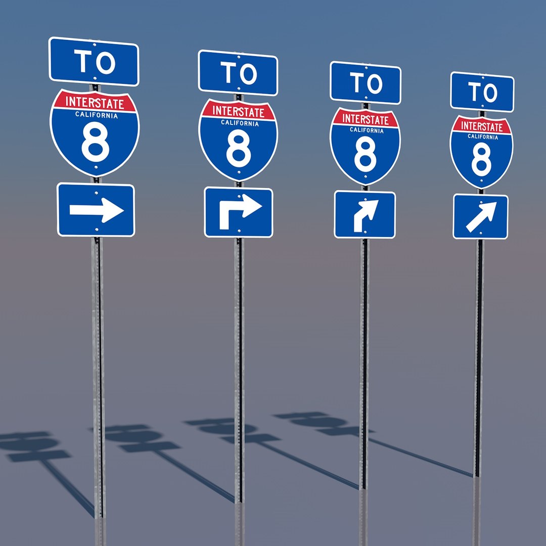 3d interstate 8 signs california model