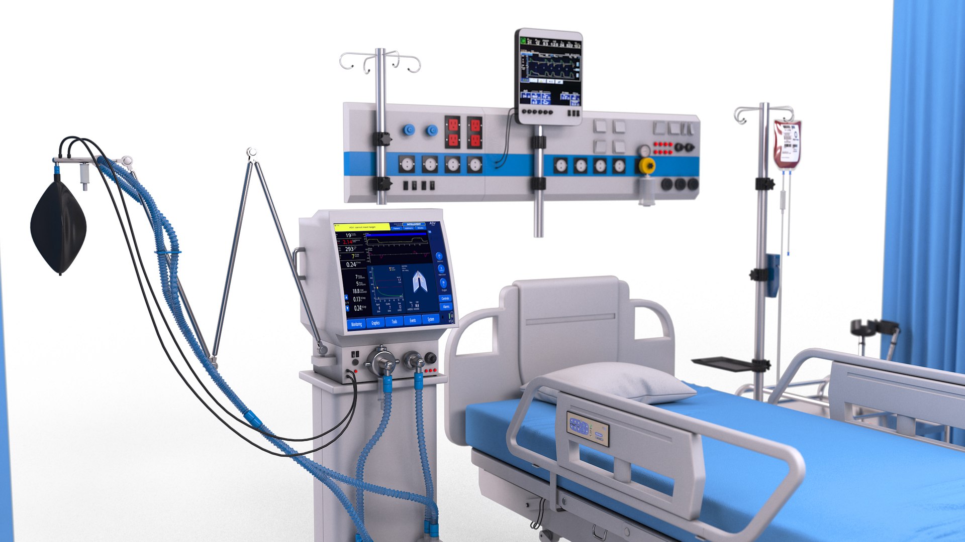 ICU Equipment 2 3D Model - TurboSquid 2092982