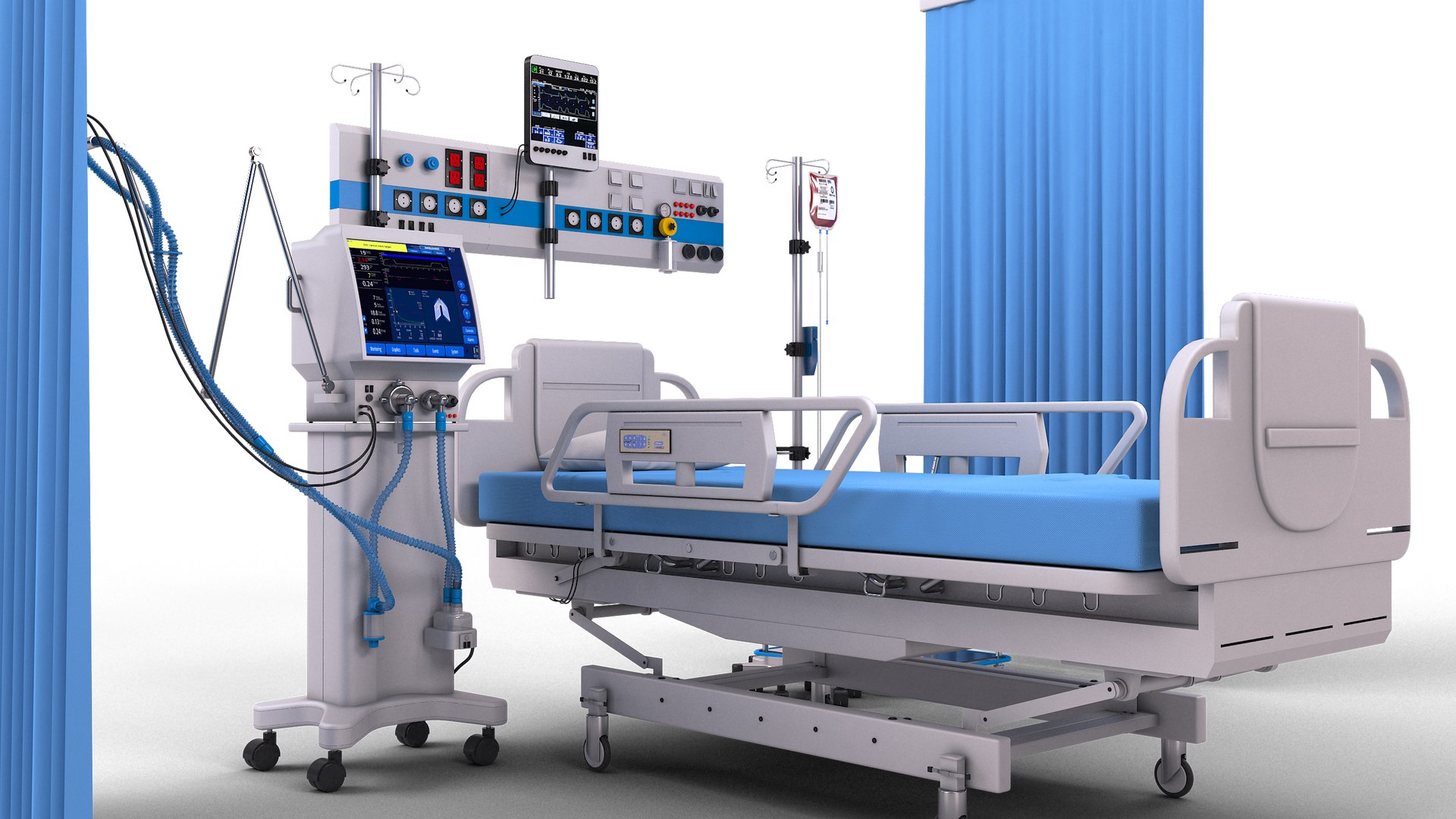 ICU Equipment 2 3D Model - TurboSquid 2092982