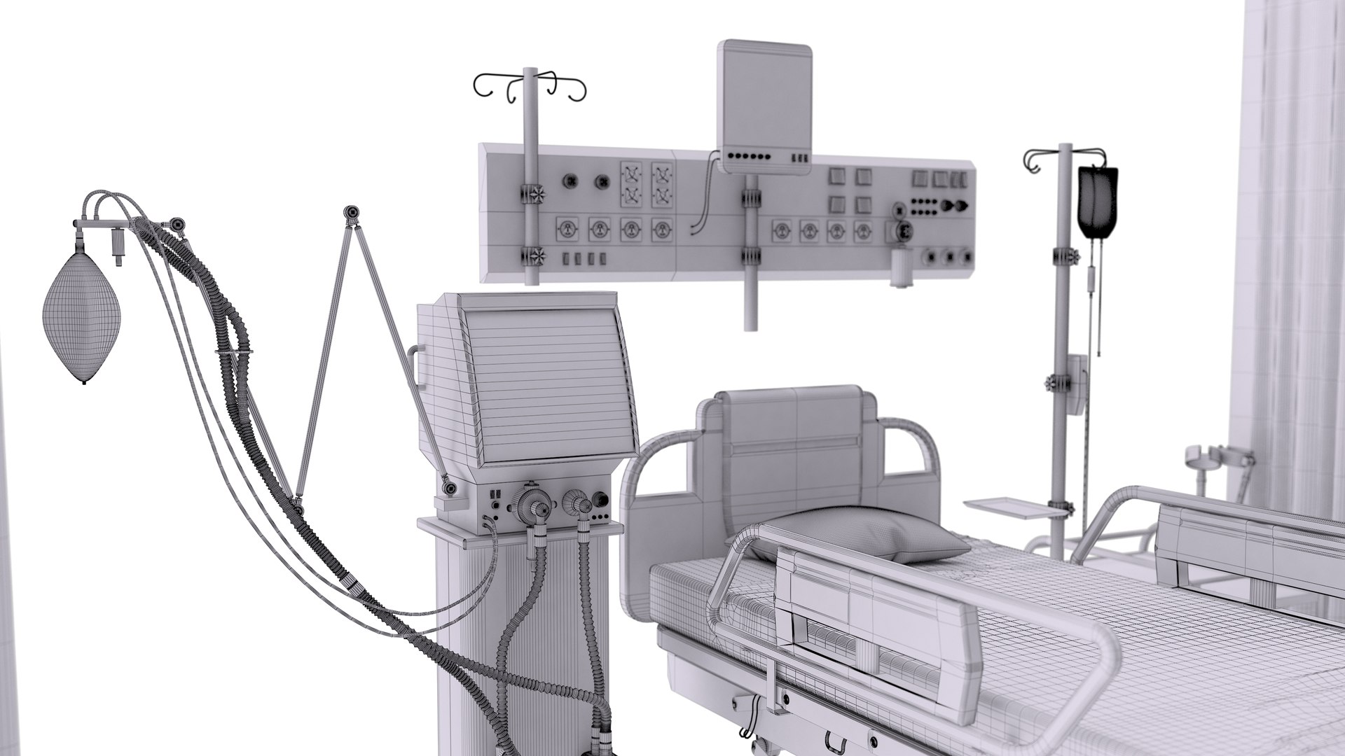 ICU Equipment 2 3D Model - TurboSquid 2092982