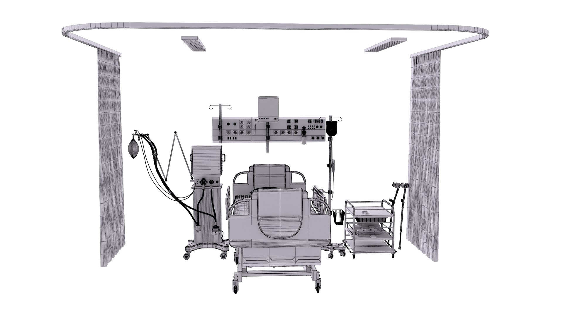ICU Equipment 2 3D Model - TurboSquid 2092982