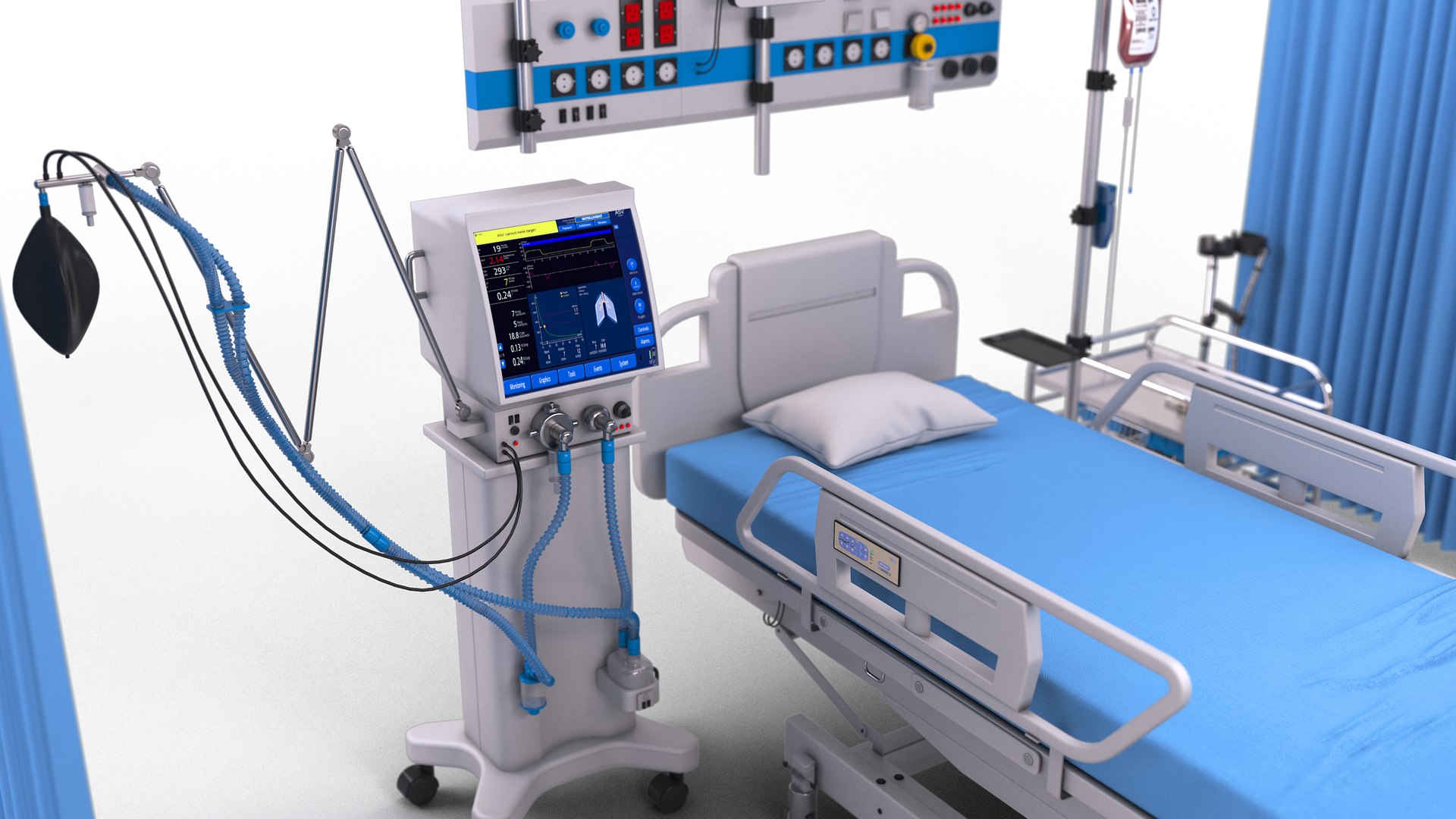ICU Equipment 2 3D Model - TurboSquid 2092982