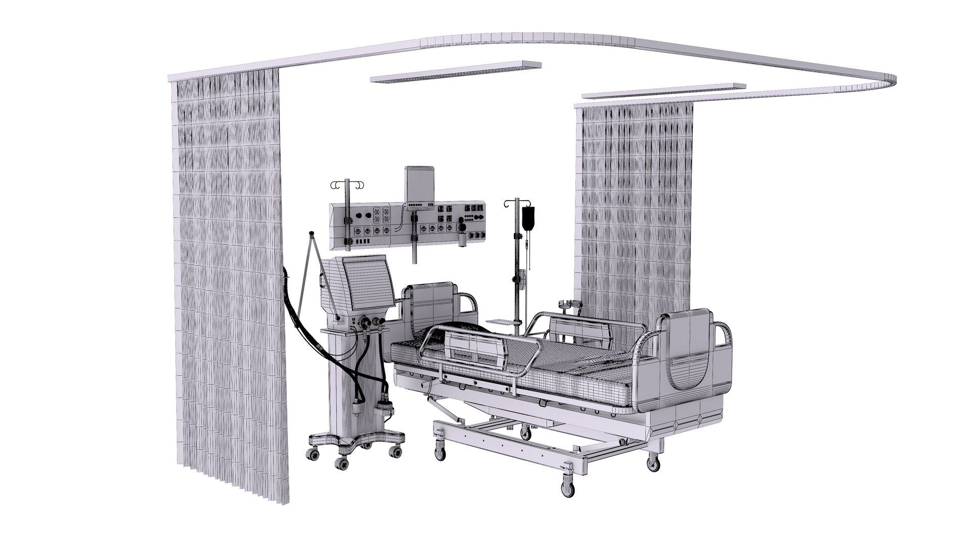 ICU Equipment 2 3D Model - TurboSquid 2092982