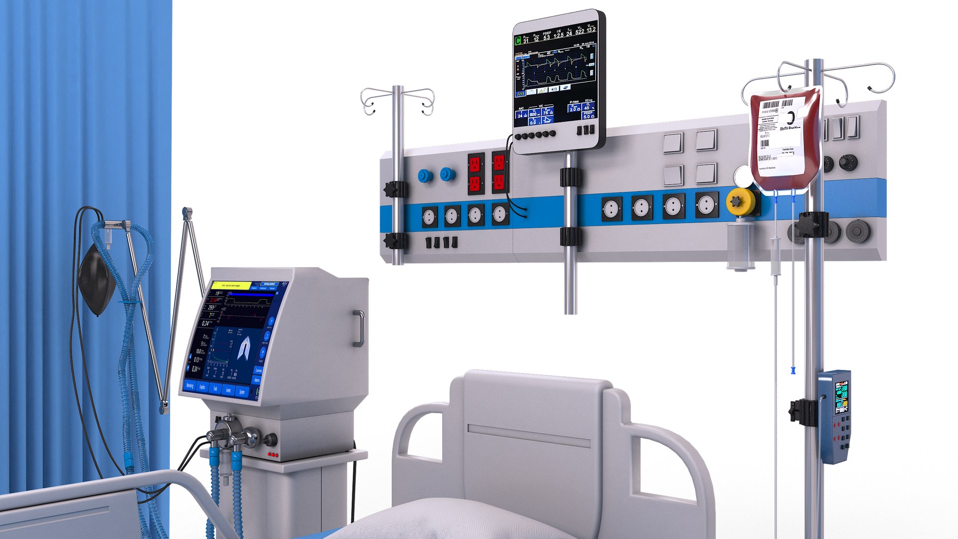 ICU Equipment 2 3D Model - TurboSquid 2092982