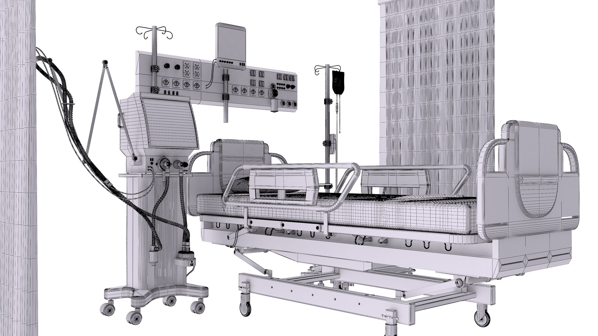 ICU Equipment 2 3D Model - TurboSquid 2092982