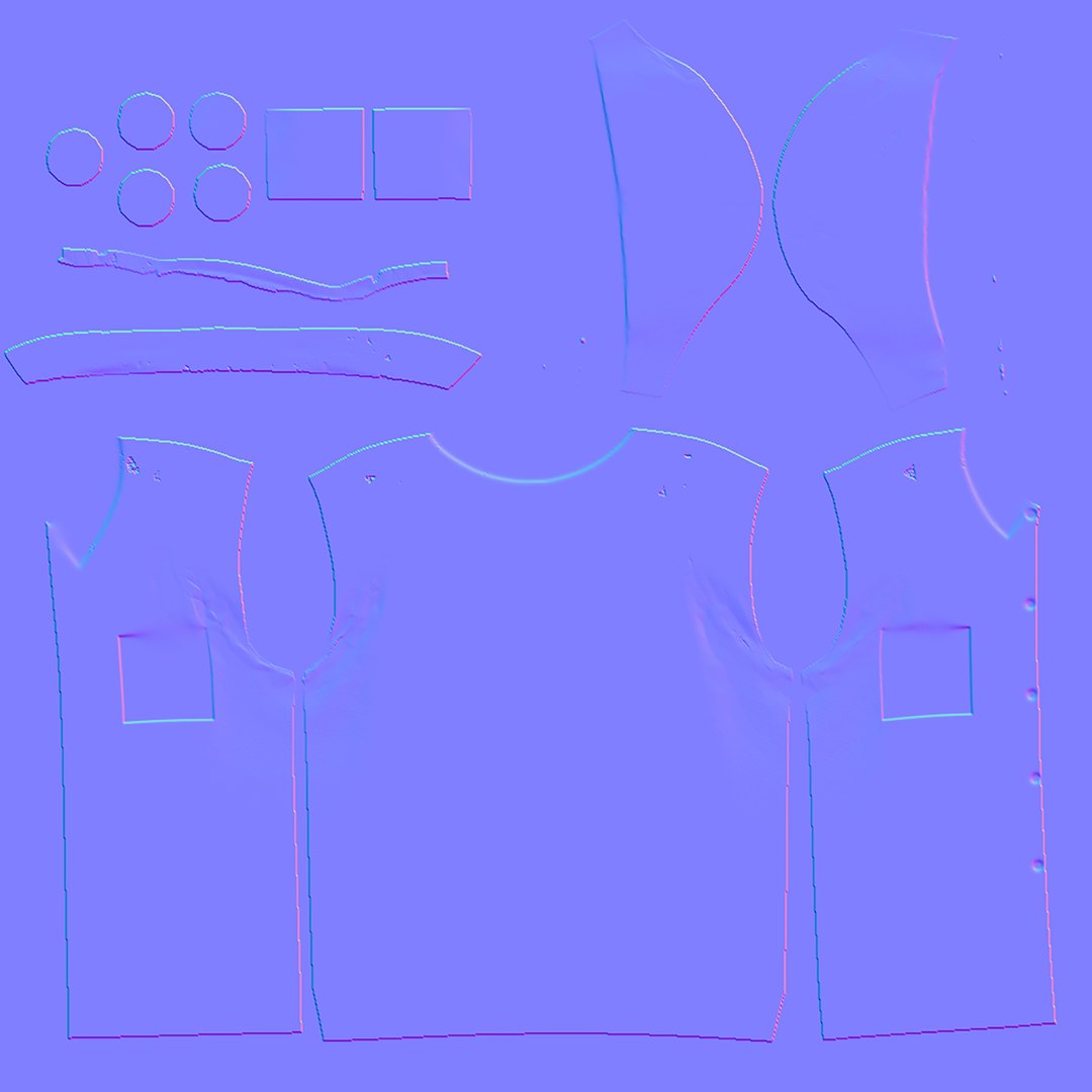 3D Mens Open Front Shirt Model - TurboSquid 1804614