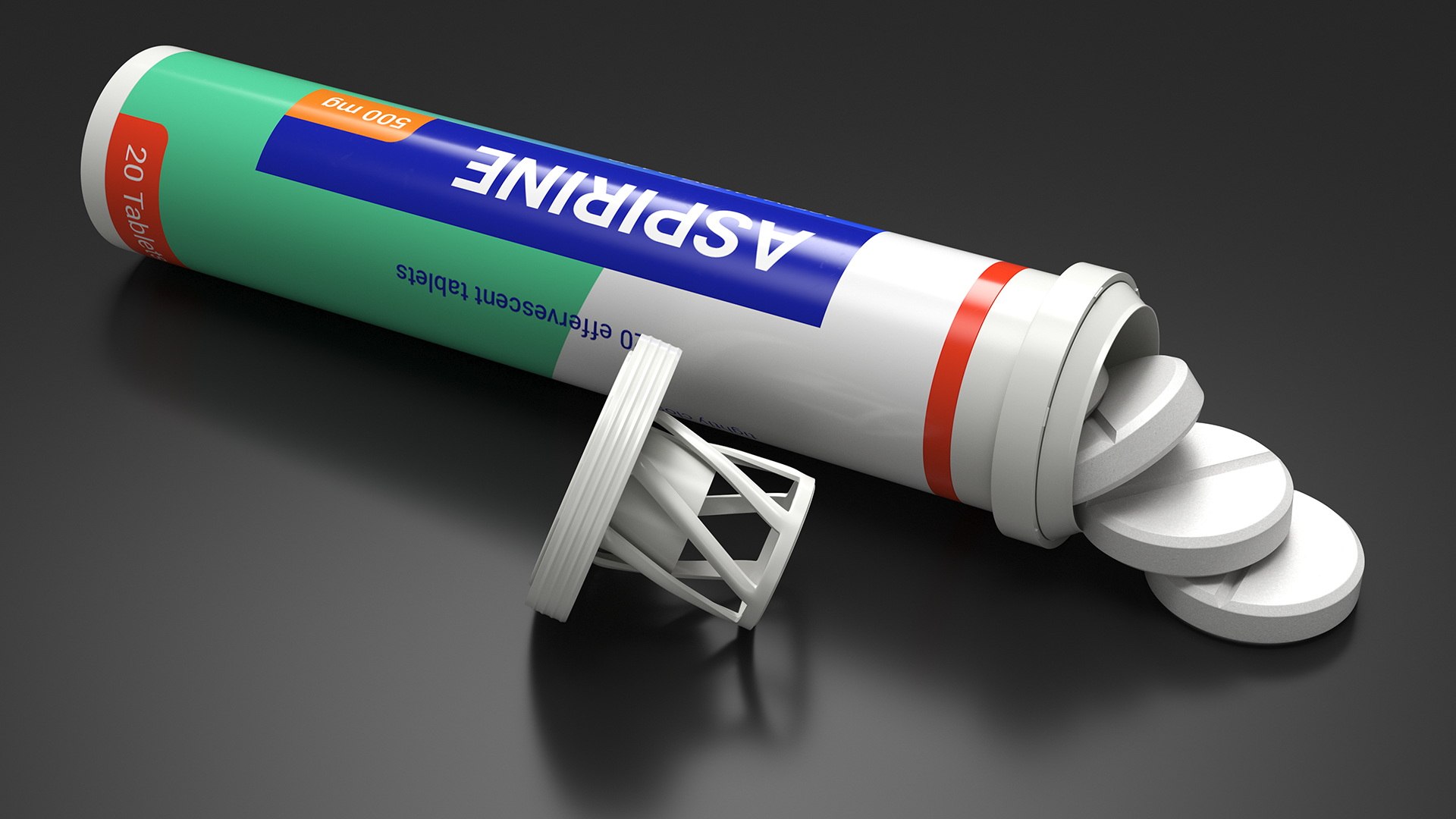 Aspirine Effervescent Package 25 Tabs Open 3D Model - TurboSquid 2211437