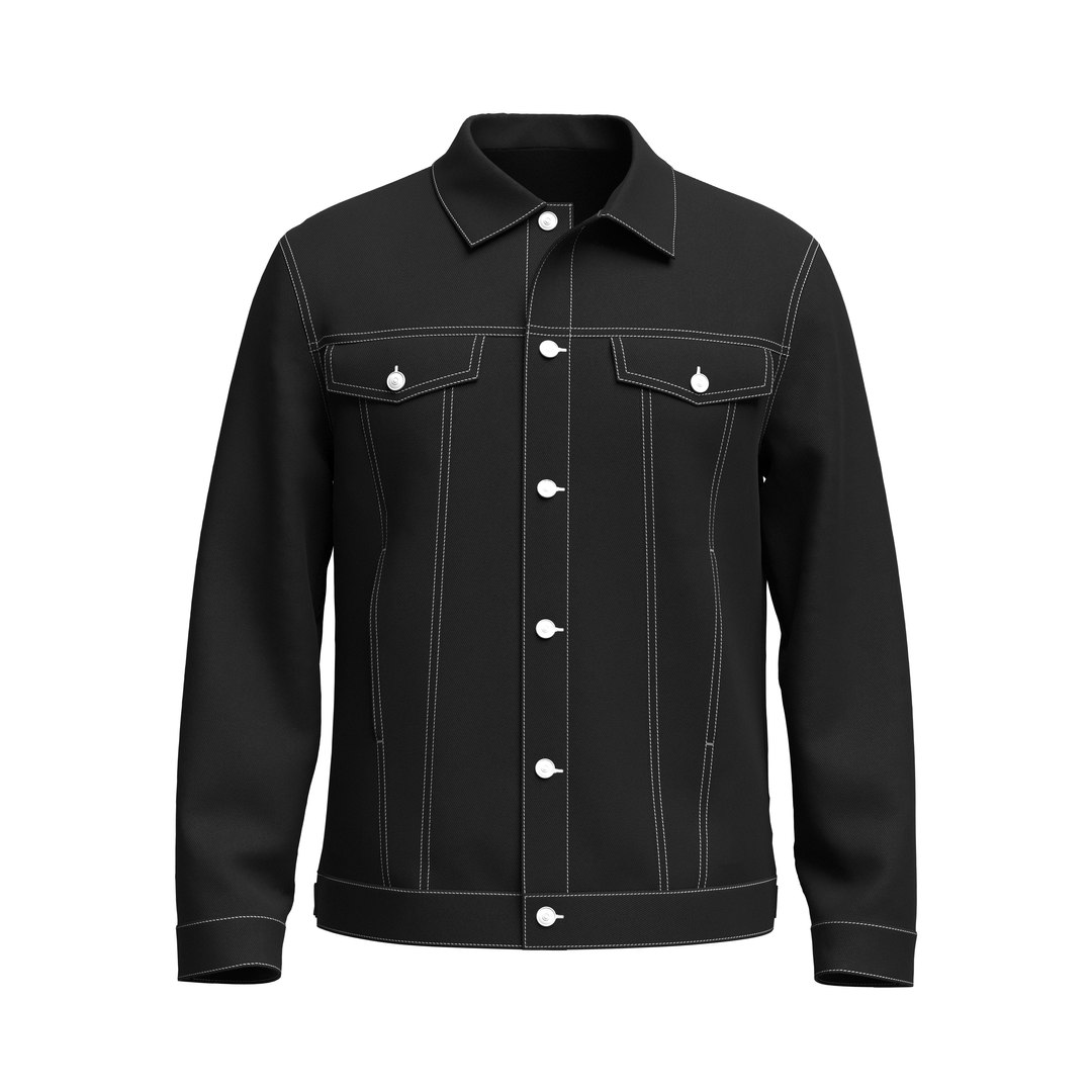 Denim Jacket 3D Model - TurboSquid 2007369