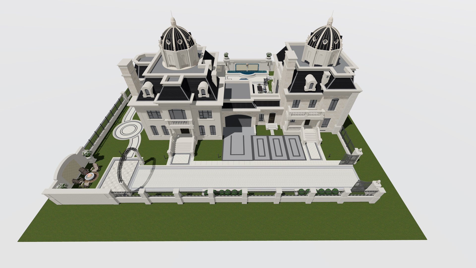 3D Mansion - Mediterranean House Manor Model - TurboSquid 2172204