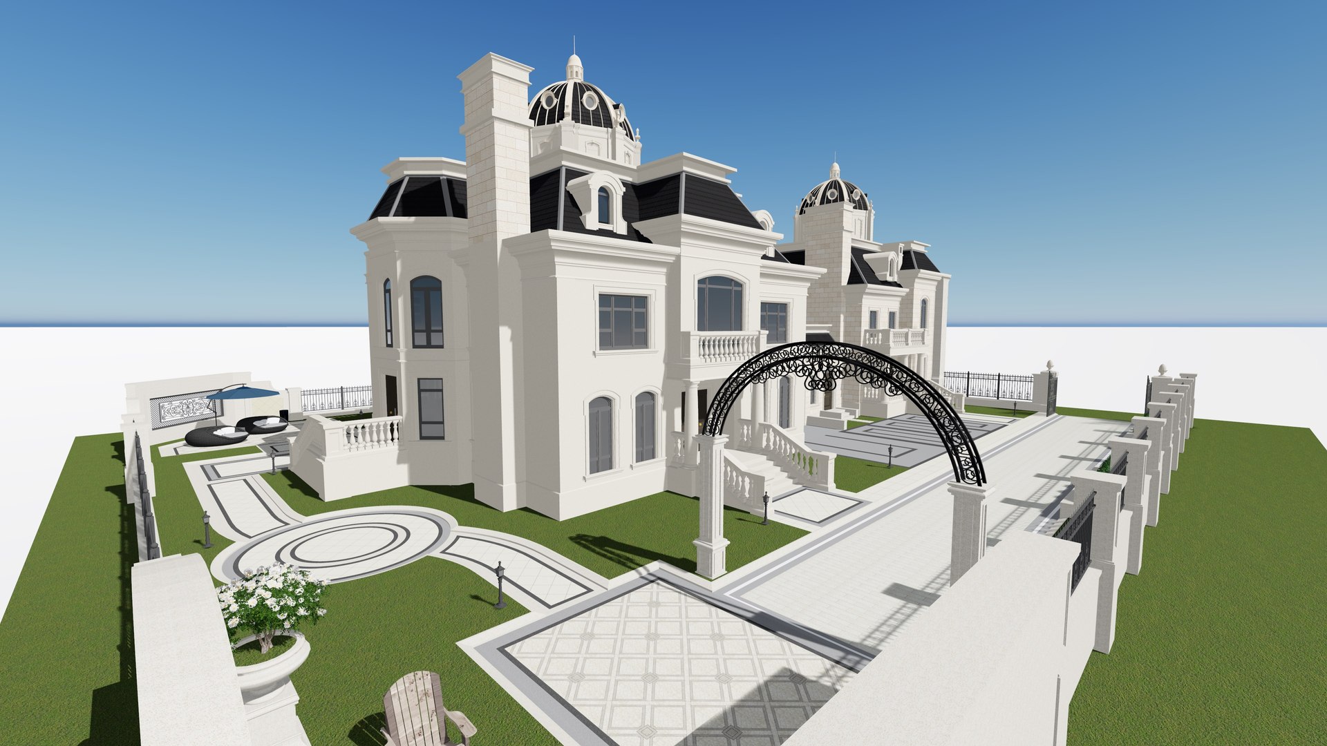 3D Mansion - Mediterranean House Manor Model - TurboSquid 2172204