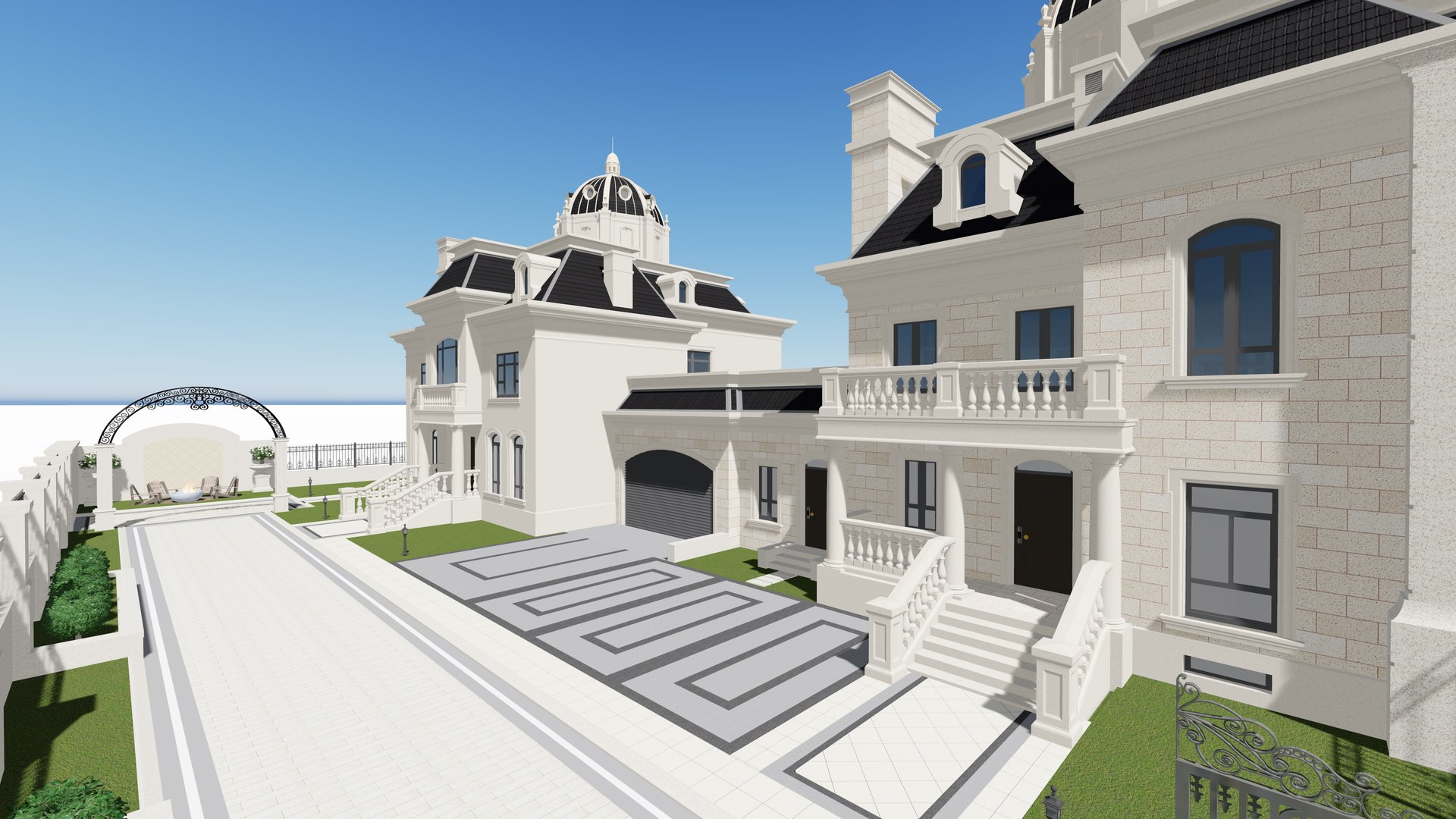3D Mansion - Mediterranean House Manor Model - TurboSquid 2172204